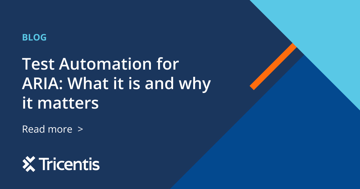 Assistive technology testing - ARIA - Tricentis