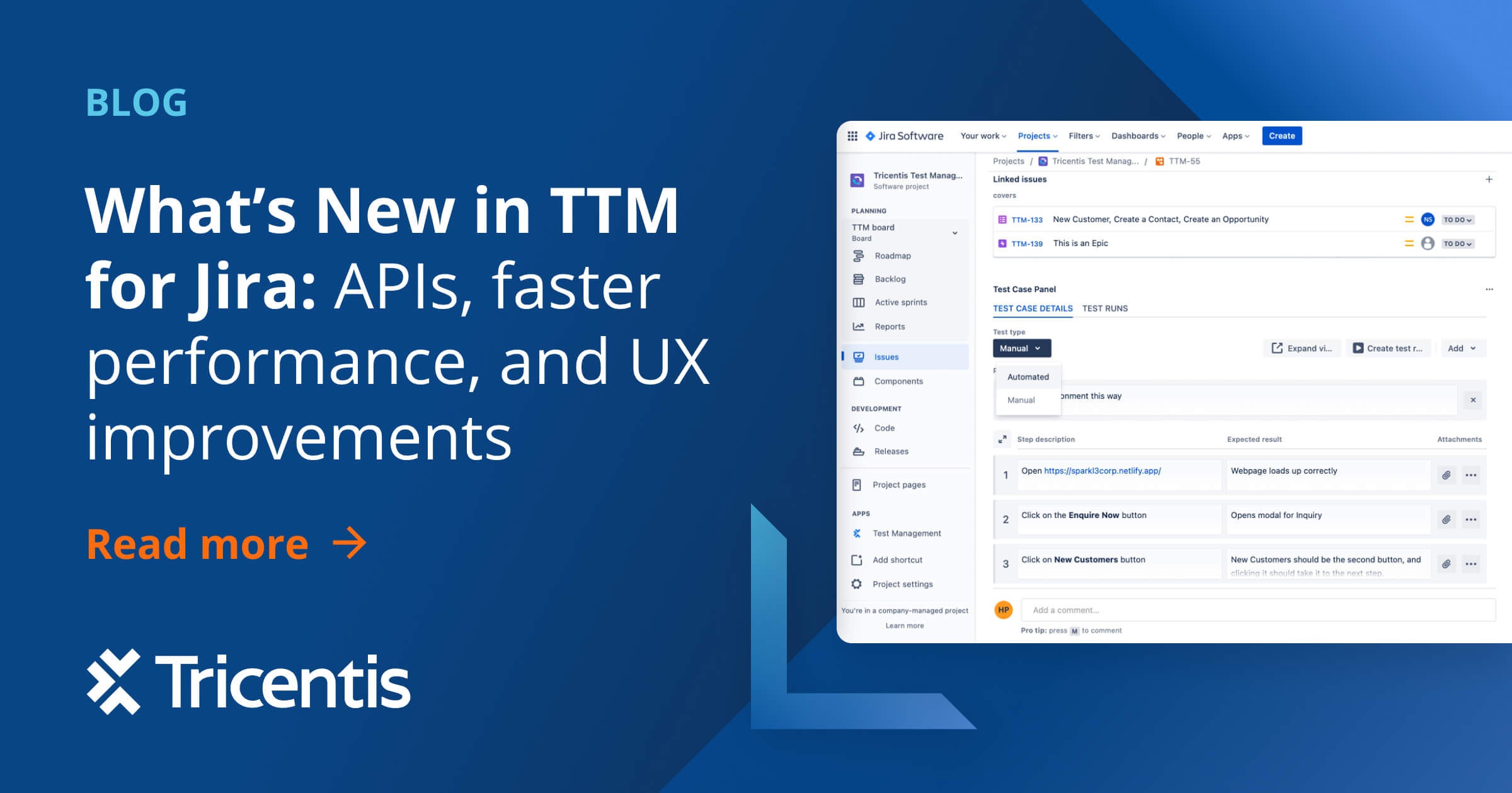 Faster performance, API, better UX in TTM Jira - Tricentis