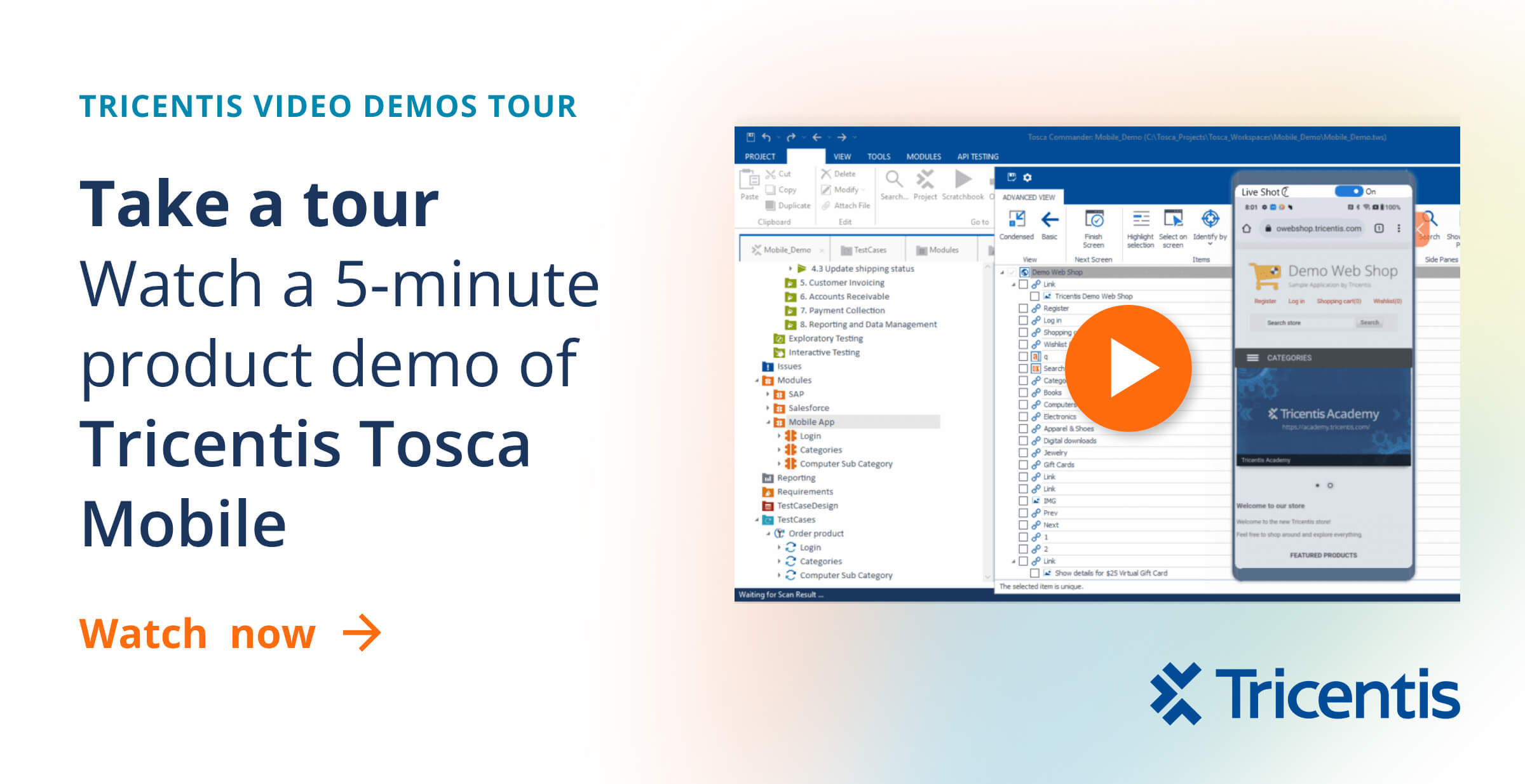 Tosca Mobile product tour - Tricentis