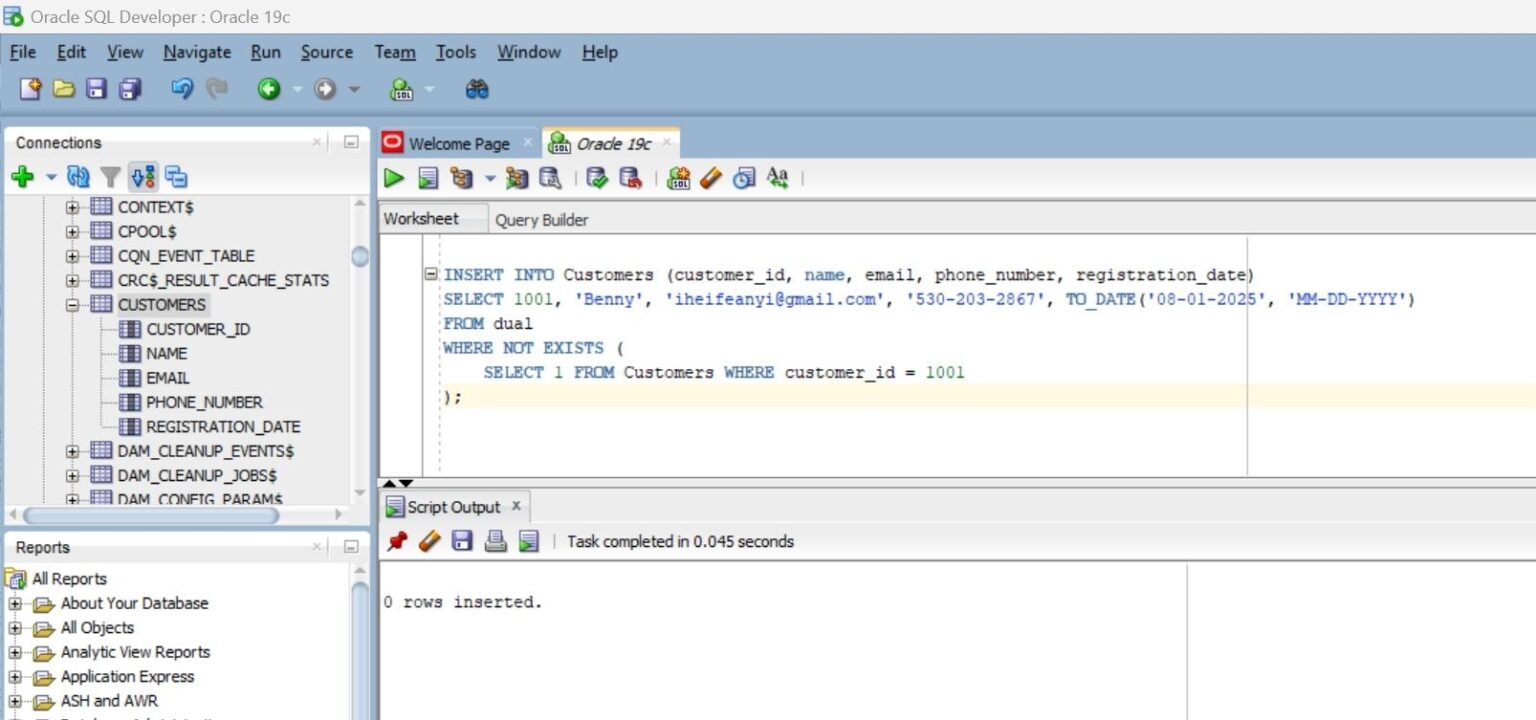 How to Insert Data in Oracle SQL - Tricentis