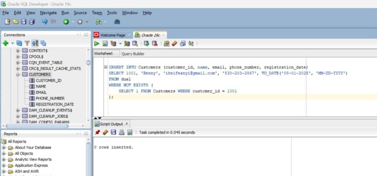How to Insert Data in Oracle SQL - Tricentis