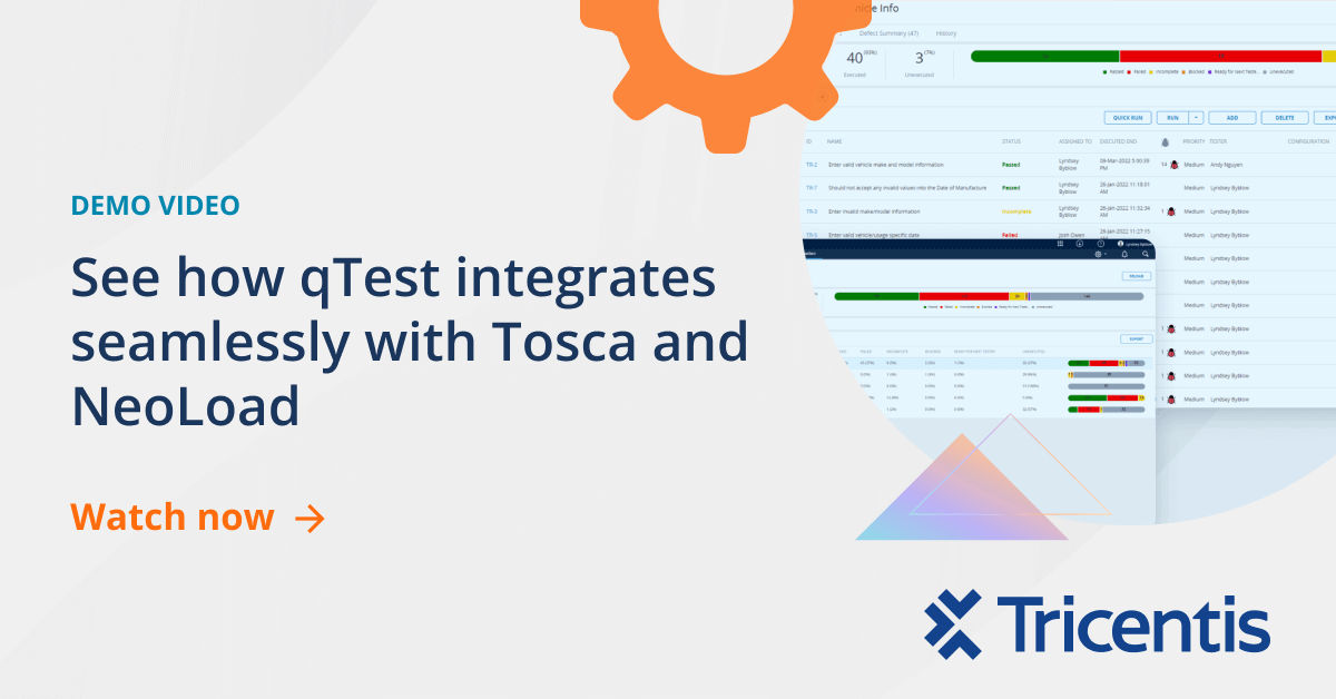See how Tricentis qTest integrates seamlessly with Tosca and NeoLoad ...