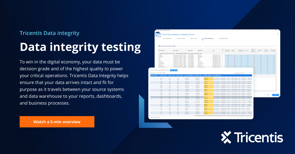 Tricentis Data Integrity for Quality Data Testing | Tricentis