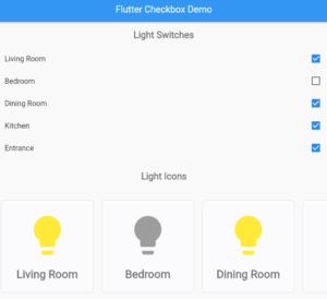 Flutter checkbox tutorial with a smart home demo